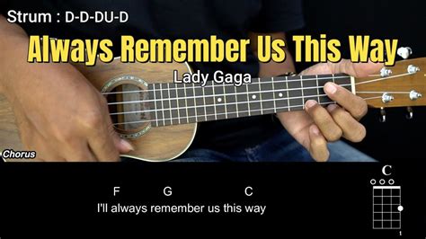 Always Remember Us This Way Lady Gaga Ukulele Chords Tutorials