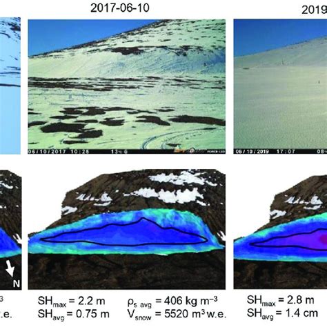 Time Lapse Photographs Of The Ice Patch System Top Panels And Maps Of