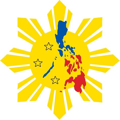Philippine Flag Sun And Stars Tribal Philippines Filipino