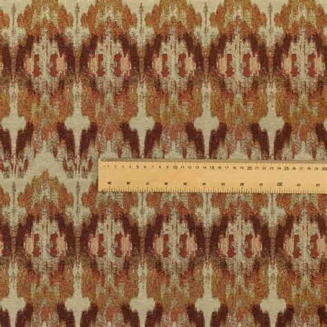 Bruges Stripe Zig Zag Striped Chevron Orange Red Chenille Jacquard Uph