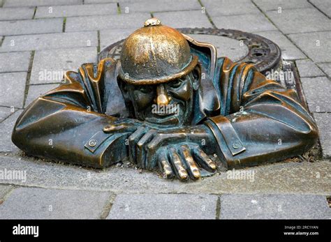 Bronze Sculpture Man At Work Bratislava Slovakia Bratislava