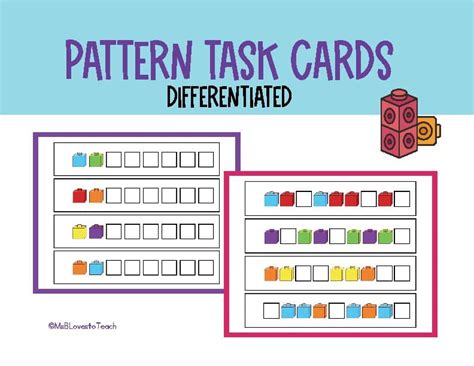 Snap Cube Pattern Task Cards And Practice Mats For Preschool And Kindergarten