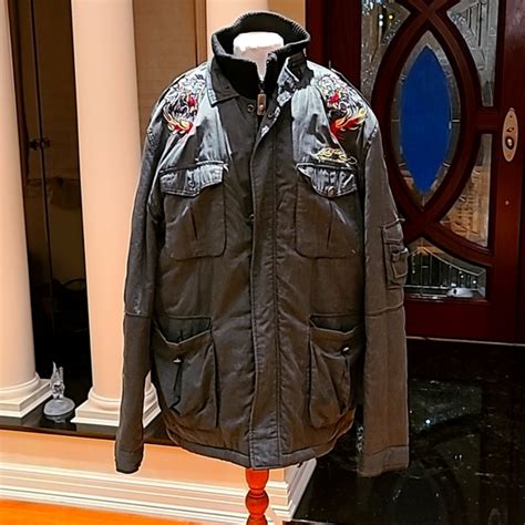 Ed Hardy Jackets And Coats Ed Hardy Signature Mens Jacket Xxl Poshmark