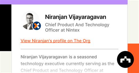 Niranjan Vijayaragavan Chief Product And Technology Officer At Nintex The Org