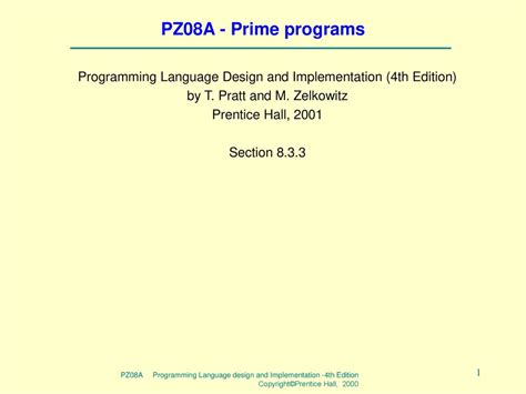 Pz08a Prime Programs Programming Language Design And Implementation