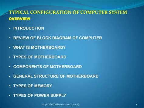 Typical Configuration Of Computer Chapter 1 Pptx