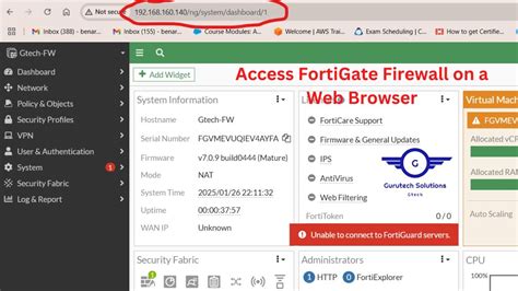 How To Access The Fortigate Firewall Via The Web Gui Access Fortigates Gui Using A Web