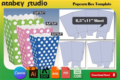 Printable Popcorn Bag Template