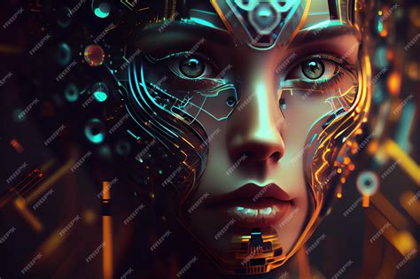 Premium Photo | Illustrated woman with artificial intelligence generative ai