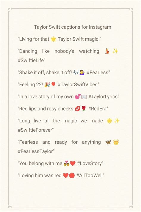 Taylor Swift Captions
