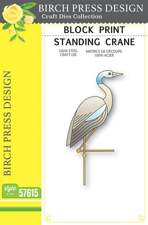 Birch Press Block Print Die Block Print Standing Crane
