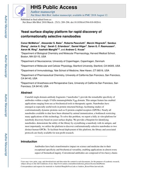 Pdf Yeast Surface Display Platform For Rapid Discovery Of