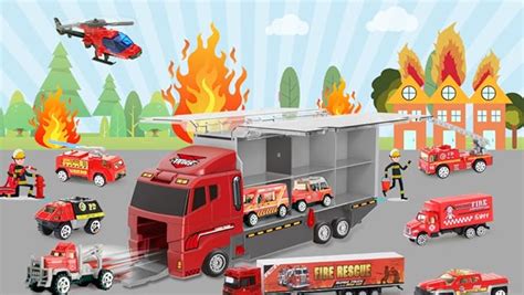 Joyin 25 In 1 Die Cast Fire Truck Vehicle Toy Set With