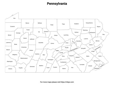 Pennsylvania State Map And Outline Blank County Map Of Pennsylvania