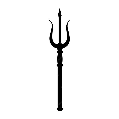 Drietand Pictogram Logo Vector Ontwerpsjabloon Premium Vector