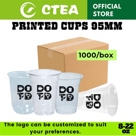Cod Customized Printed Cups 95mm 1000 Pcs Pp Cups Pet Cups U