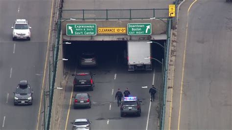 Storrowed Box Truck Gets Wedged Under Overpass