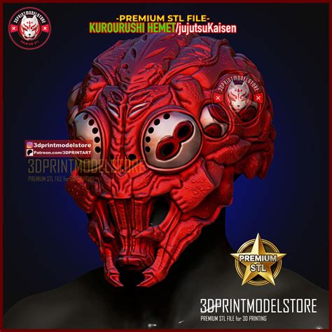 Kurourushi Mask Stl File Jujutsu Cosplay Helmet Digital Download Etsy
