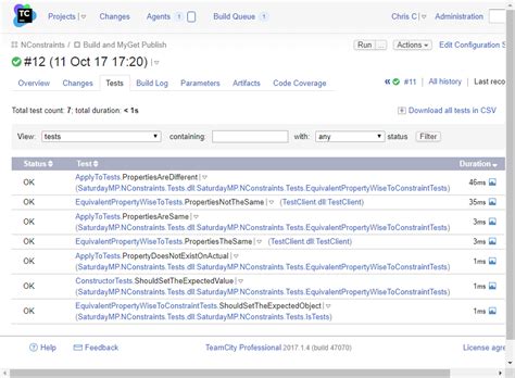 today i learned how to run nunit tests for a core project in