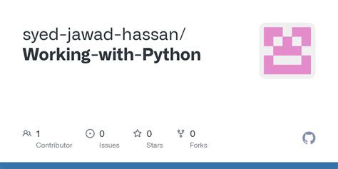Github Syed Jawad Hassanworking With Python