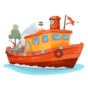 Clipart De Barco Ilustración De Barco De Dibujos Animados Con Diseño De