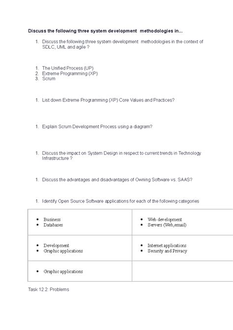 System Development Methodologies Discuss The Following Three System Development