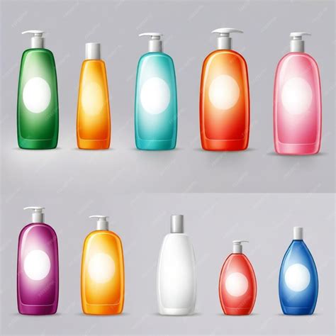 Shampoo Vector Conjunto Fondo Blanco Aislado Un Alto Vector Premium