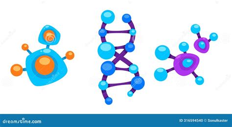 Colorful Molecular Design Logos Vector Stock Illustration