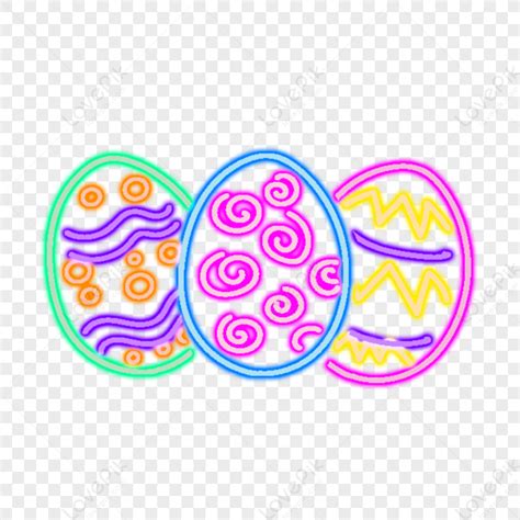 Neon Light Effect Easter Graphicsneon Lightslight Sketcheaster Eggs