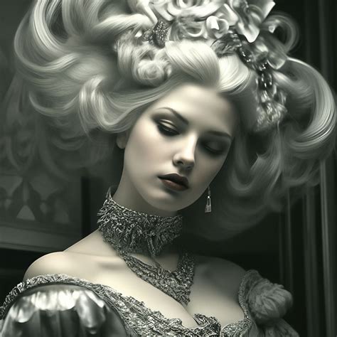 Complicated Hairstyle Baroque Vintage Realistic 32k High