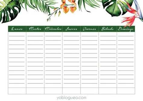 Plantillas De Hojas De Tiempo Semanales Imprimibles