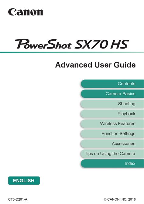Canon Sx70 Hs Manual