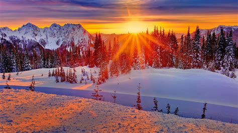 Winter Sunset Desktop Backgrounds