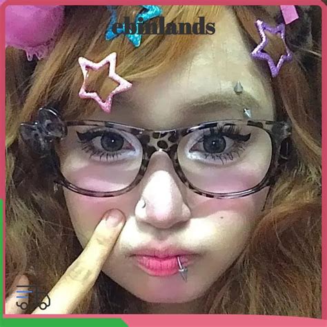 Lucky Ebinlands Hello Kitty Eyeglass Frame Harajuku Retro Leopard