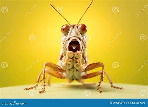Shocked Grasshopper With Surprised Eyes Stock Illustration