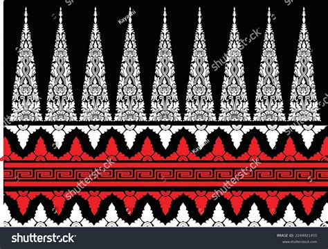 Indonesian Geometric Batik Motifs Balinese Flower Stock Vector Royalty
