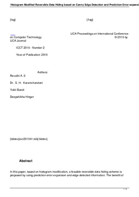 Pdf Histogram Modified Reversible Data Hiding Based On Canny Edge