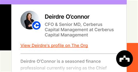 Deirdre Oconnor Cfo And Senior Md Cerberus Capital Management At Cerberus Capital Management