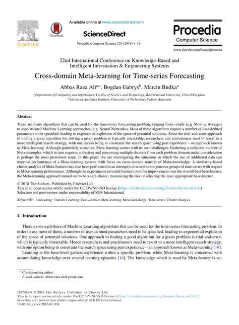 Pdf Cross Domain Meta Learning For Time Series Forecasting