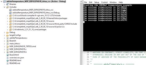 rtos msp432p401r temperature sensor example msp low power