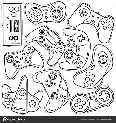 Joystick Controller Doodle Vector Line Art Stock Vector Image By ©jayasenantiasa 565024694