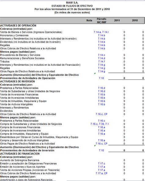 Formatos De Los Estados Financieros ~ Contabilidad Unsaac
