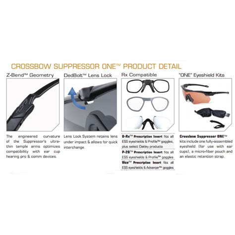 Ess Crossbow Suppressor Safety Glasses Black Frame Hd Copper Lens
