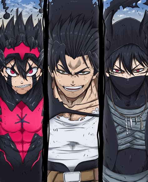 Asta Yami Sukehiro And Nacht Faust Black Clover Drawn By