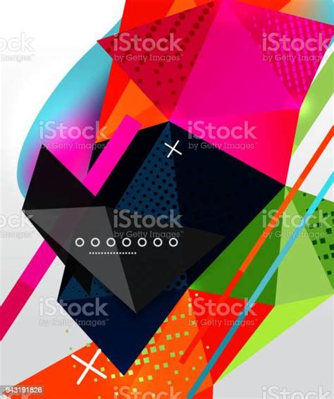 추상적인 기하학적 배경 다각형 삼각형 요소 라인과 소재 질감 홀로그램 요소 0명에 대한 스톡 벡터 아트 및 기타 이미지 0명 기울어진 기하 도형 Istock