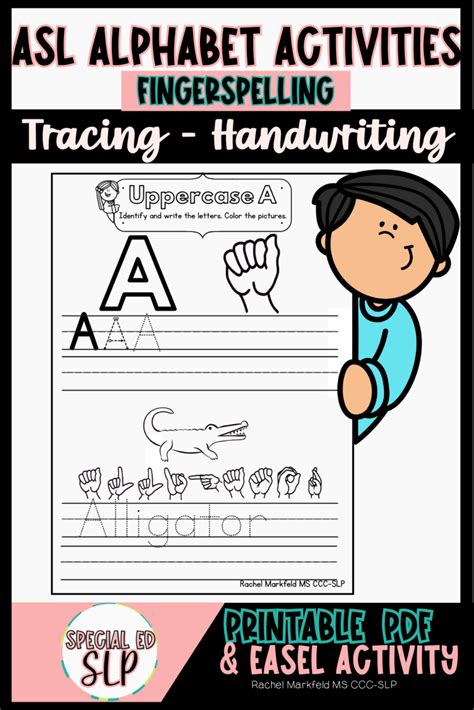 Asl Alphabet Tracing Worksheets Handwriting Practice With