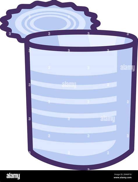 Empty Metal Tin Can With Sharp Notched Lid Disposal Of Food Packaging Flat Icon In Stroke