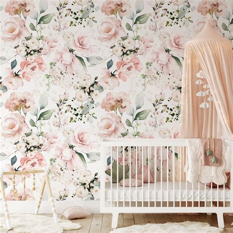 Light Pink Floral Wallpaper