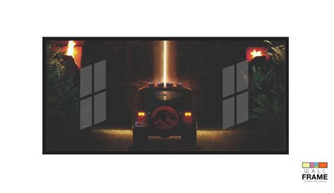Quadro Decorativo Jurassic Park 130x60 Moldura Preta 2x2 Elo7