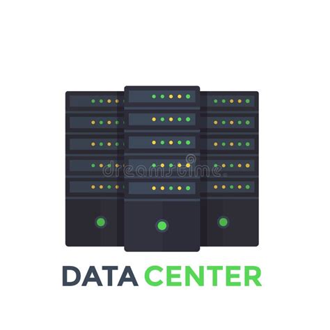 Server Room Data Center Vector Illustration Stock Vector